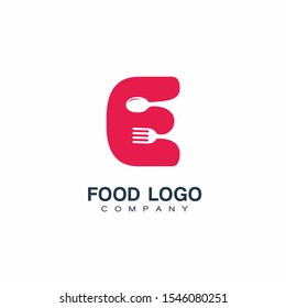 Letter E Food Logo Design Vector: vector de stock (libre de regalías ...