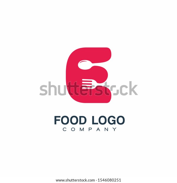 Letter E Food Logo Design Vector: vector de stock (libre de regalías ...