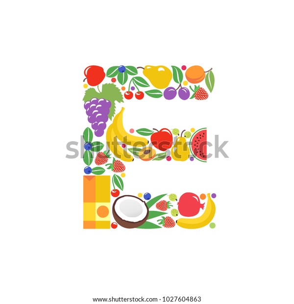 Letter E Food Logo Icon Flat Stock Vector (Royalty Free) 1027604863