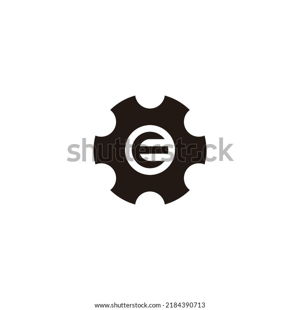 Letter E Gear Geometric Symbol Simple Stock Vector (Royalty Free ...