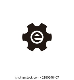 Letter E Gears Geometric Symbol Simple Stock Vector (Royalty Free ...