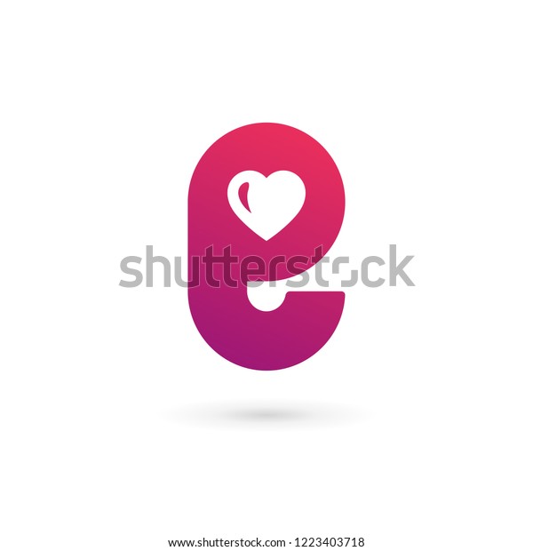 Letter E Heart Logo Icon Design Stock Vector (Royalty Free) 1223403718 ...