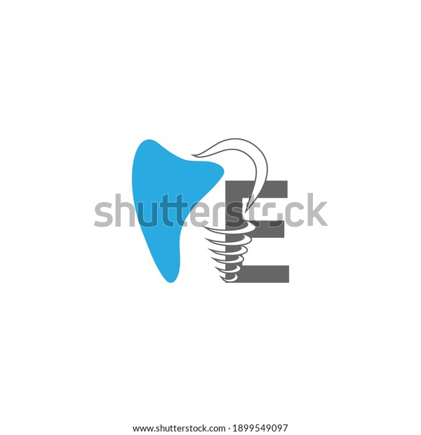 Letter E Logo Icon Dental Design Stock Vector (Royalty Free) 1899549097 ...