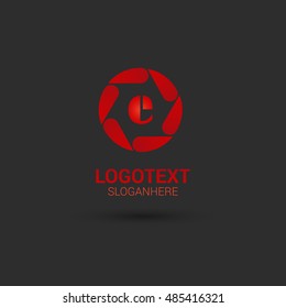 Letter E Red Circle Ornament That Stock Vector (Royalty Free) 485416321