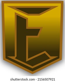 Letter E Shield Logo Gold Vector Stock Vector (Royalty Free) 2156507921 ...