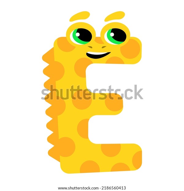Letter E Symbol Monster Alphabet Isolated: เวกเตอร์สต็อก (ปลอดค่า ...