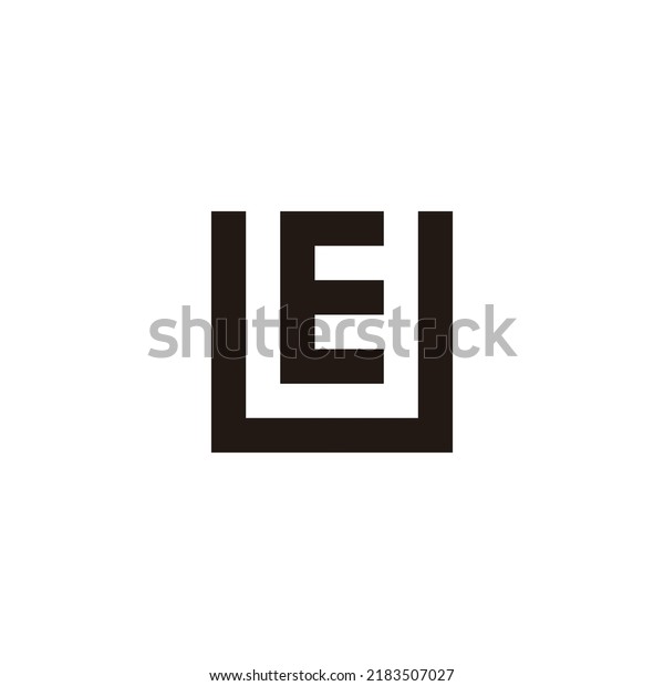 Letter E U Square Geometric Symbol Stock Vector (Royalty Free ...