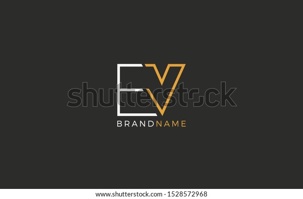 Letter E V Logo Formed Simple Stock Vector (Royalty Free) 1528572968