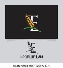Letter E Wheat Logo Elegant Vector Stock Vector (Royalty Free ...