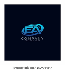 Letter Ea Circle Swoosh Logo Design Stock Vector (Royalty Free) 1599744847