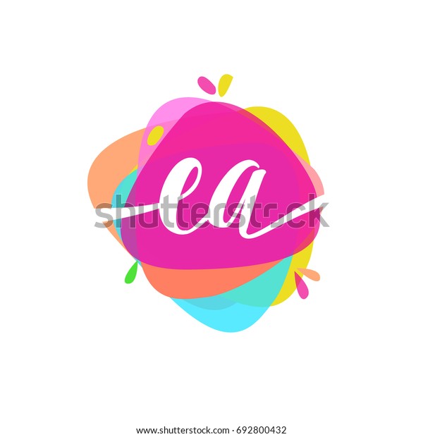 Letter Ea Logo Colorful Splash Background Stock Vector (Royalty Free ...