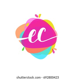 Letter Ec Logo Colorful Splash Background Stock Vector (Royalty Free ...