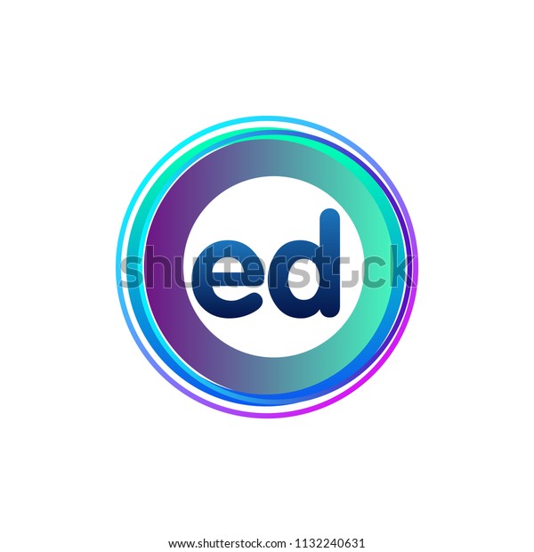 Letter Ed Logo Colorful Circle Letter Stock Vector (Royalty Free ...