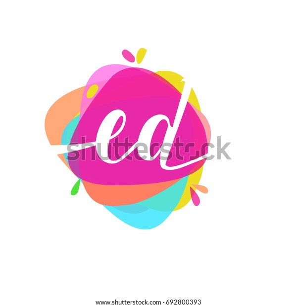 Letter Ed Logo Colorful Splash Background Stock Vector (Royalty Free ...