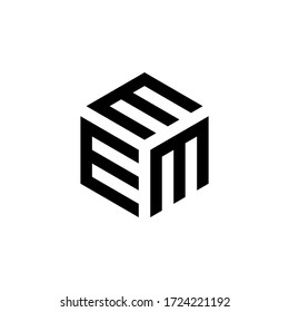 Letter Eem Logo Design Polygon Icon Stock Vector (Royalty Free ...