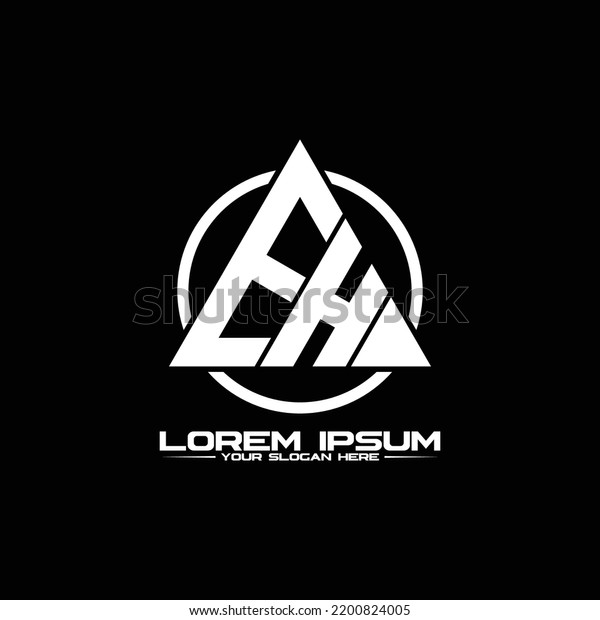 Letter Eh Triangle Logo Design Vector Stock Vector (Royalty Free ...