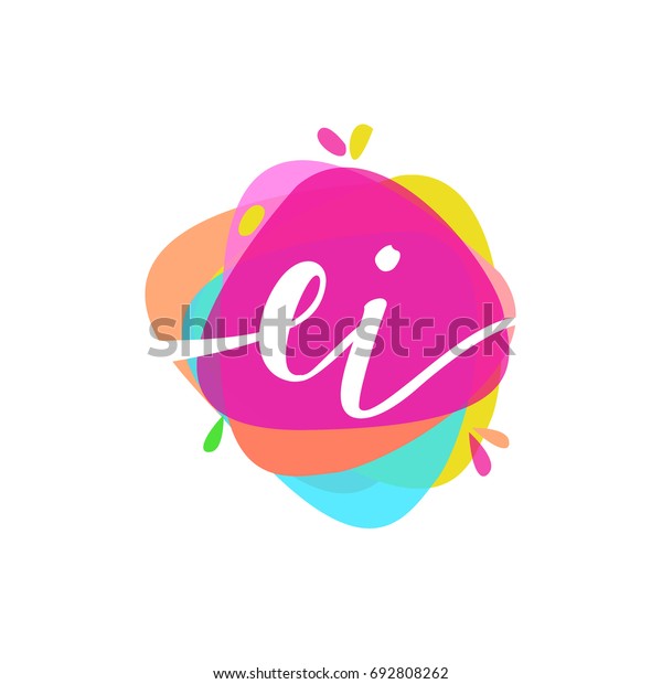 Letter Ei Logo Colorful Splash Background Stock Vector (Royalty Free ...