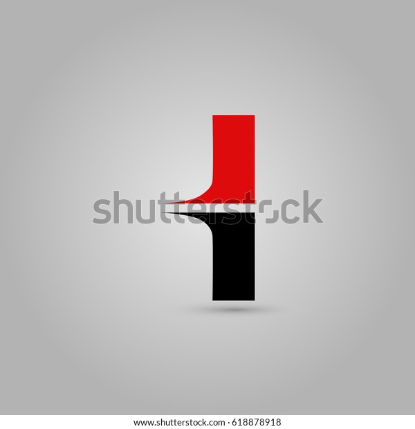 Letter Elegant Typographic Red Black Stock Vector (Royalty Free) 618878918