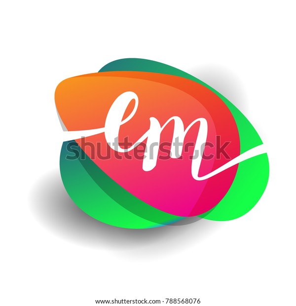 Letter Em Logo Colorful Splash Background Stock Vector (Royalty Free ...