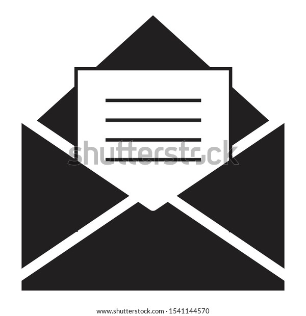 Letter Envelope Icon Black Isolated Vector Stock Vector (Royalty Free ...