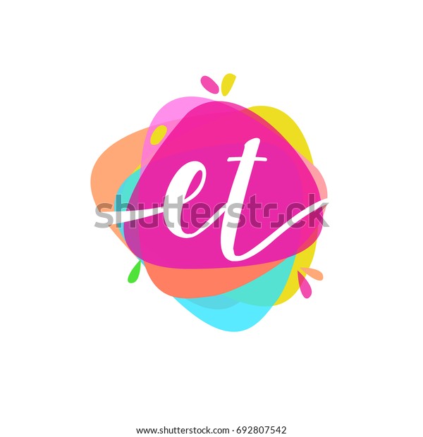 Letter Et Logo Colorful Splash Background Stock Vector (Royalty Free ...