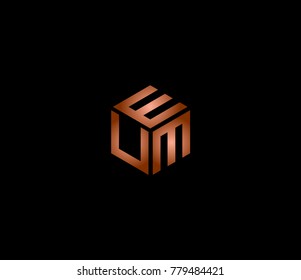 Letter Eum Logo Template Three Letter Stock Vector (Royalty Free ...