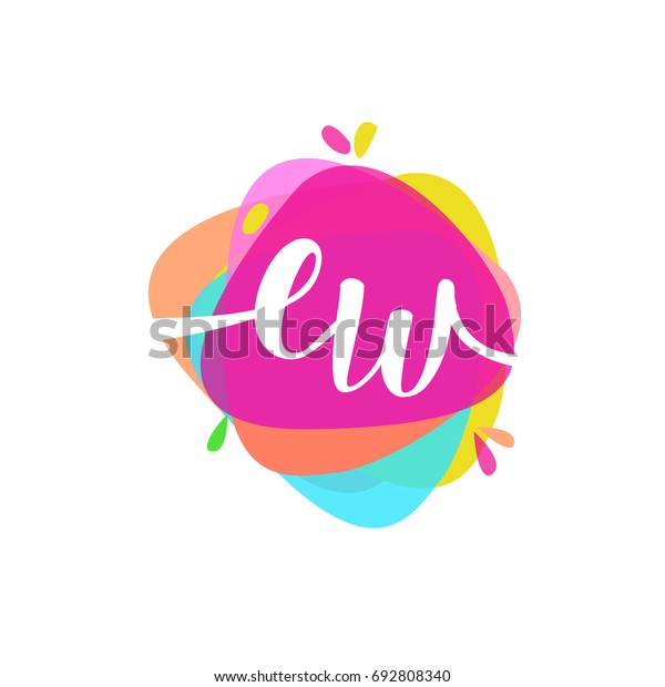 Letter Ew Logo Colorful Splash Background Stock Vector (Royalty Free ...