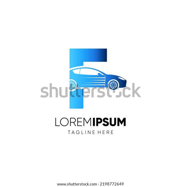 Letter F Car Logo Design Vector Stock Vector (Royalty Free) 2198772649 ...