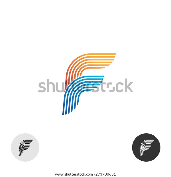 Letter F Color Multi Linear Style Stock Vector (Royalty Free) 273700631