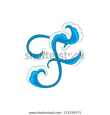 Letter F Elements Sea Wave Foam Stock Vector (Royalty Free) 515534575 ...