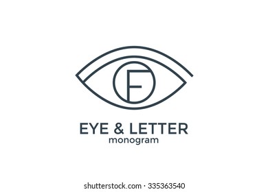 Letter H Eye Monogram Logo Stock Vector (Royalty Free) 335363633