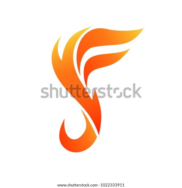 Letter F Fire Logo Stock Vector (Royalty Free) 1022333911