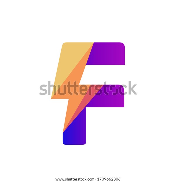 Letter F Lightning Vector Logo Design Stock Vector (Royalty Free ...