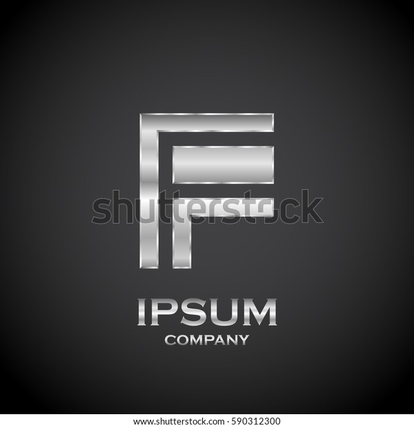 Letter F Metallic Texture3d Glossy Metal Stock Vector (Royalty Free ...