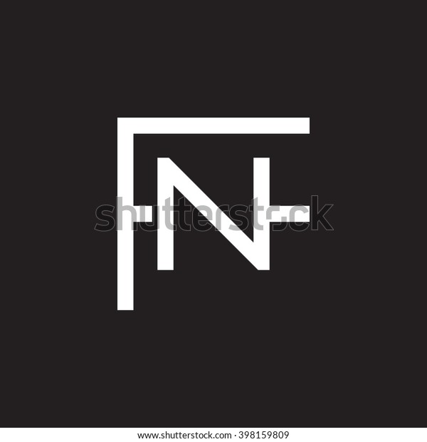 Letter F N Monogram Logo White Stock Vector (Royalty Free) 398159809