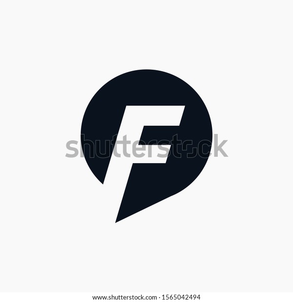 Letter F Negative Space Bubble Logo Stock Vector (Royalty Free ...