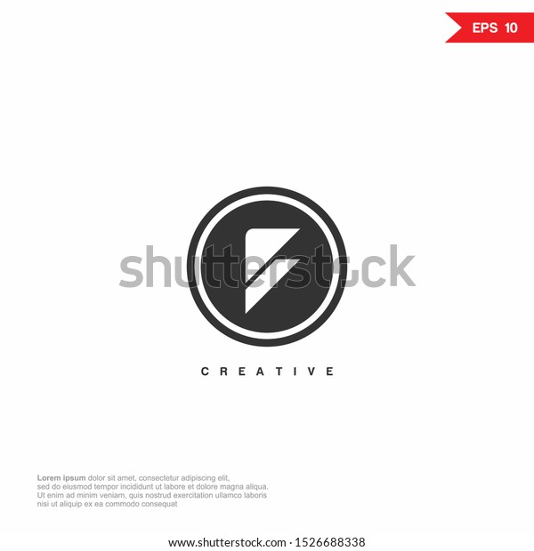 Letter F Negative Space Logo Icon: vector de stock (libre de regalías ...