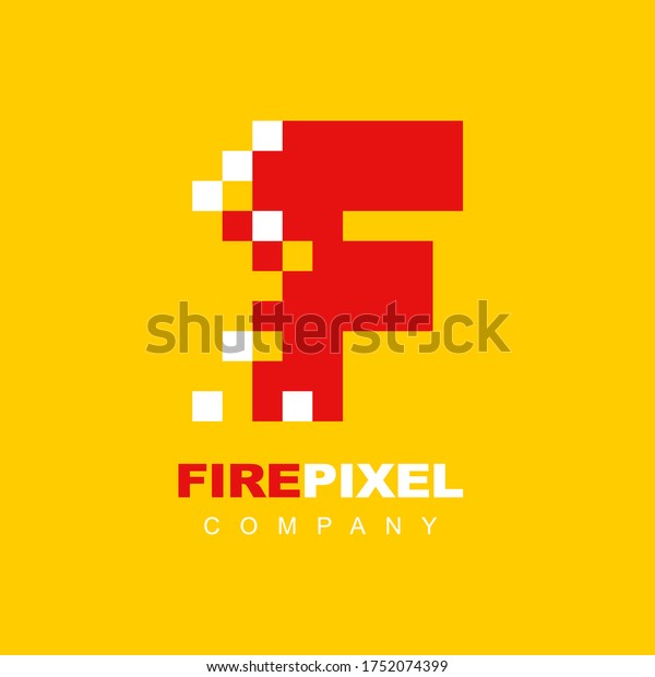 Letter F Pixel Technology Creative Logo Stock Vector (Royalty Free ...