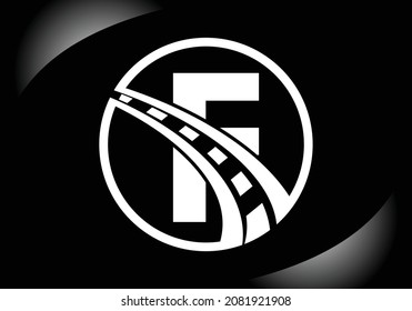 Letter F Road Logo Sign Design Stock Vector (Royalty Free) 2081921908