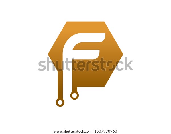 Letter F Tech Logo Symbol Template Stock Vector (Royalty Free ...