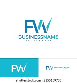 Letter F W Logo Vector Template Stock Vector (Royalty Free) 2155159785 ...