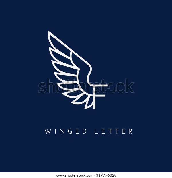 Letter F Wing Template Logo Label Stock Vector (Royalty Free) 317776820