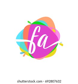 Letter Fa Logo Colorful Splash Background Stock Vector (Royalty Free ...
