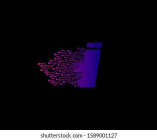 Letter Fast Digital Data Logo Icon Stock Vector (Royalty Free ...