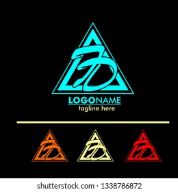 Letter Fd Uppercase Triangle Logo Stock Vector (Royalty Free ...