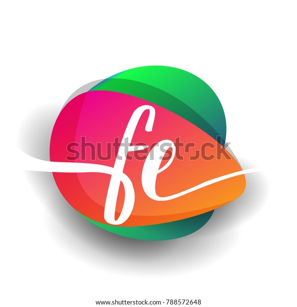 Letter Fe Logo Colorful Splash Background Stock Vector (Royalty Free ...