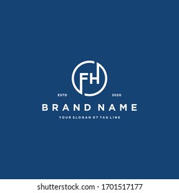 Letter Fh Logo Design Vector Template Stock Vector (Royalty Free ...