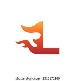 Letter Fire Logo Illustration Vector Stock Vector (Royalty Free) 1318172180
