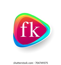 Letter Fk Logo Triangle Shape Colorful Stock Vector (Royalty Free ...