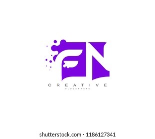 Letter Fn Logo Design Vector Abstract Stock Vector (Royalty Free ...